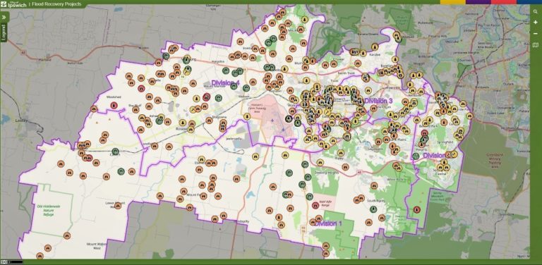 New real-time map pinpoints 350 Ipswich flood recovery projects ...
