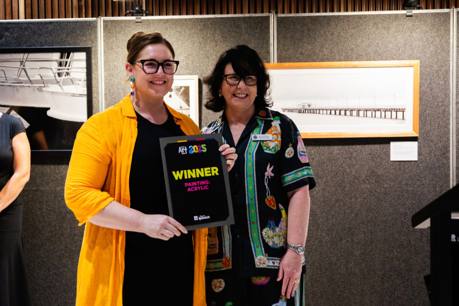 Ipswich Art Awards 2025 Painting acrylic winner Bethany Lawerance with ...